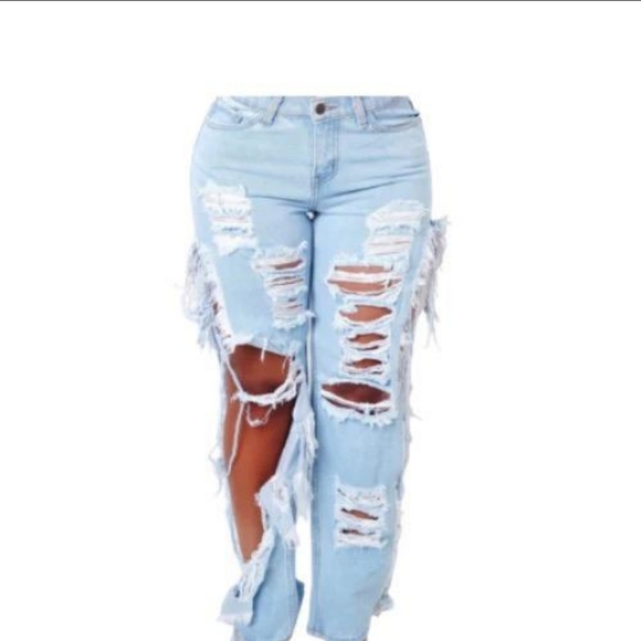 Jeans | Scratch Rippedrepair Denim Jeans | Poshmark